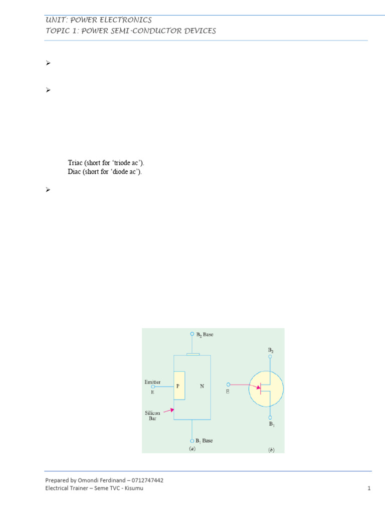 Topic 1 Power Semi-Conductor Devices | PDF | P–N Junction | Field ...