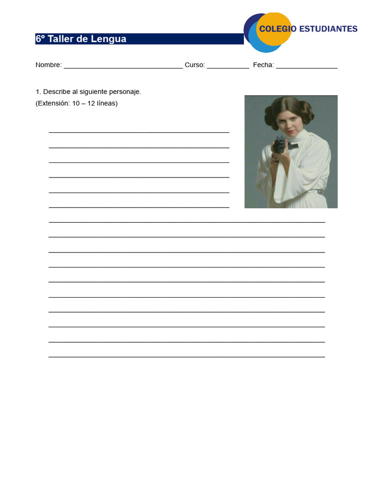 Taller de Lengua: Descripción de Personaje | PDF