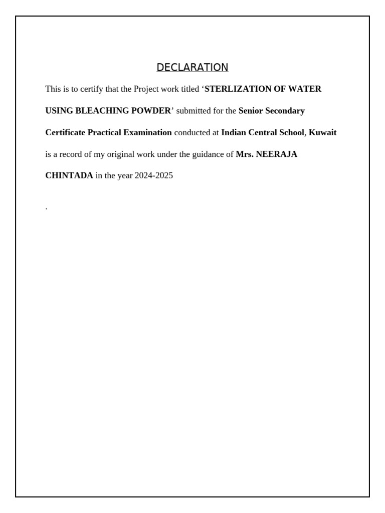 Water Sterilization Project 2024 | PDF
