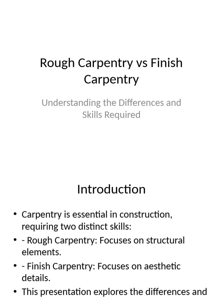Rough vs Finish Carpentry Explained | PDF