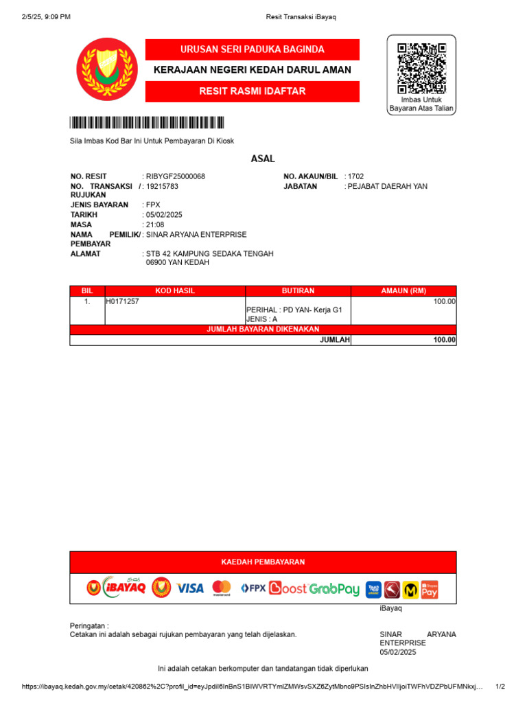 Idaftar Sinar Aryana 2025 | PDF