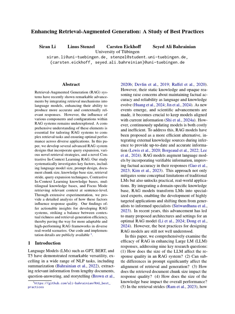 Best Practices for Retrieval-Augmented Generation | PDF | Information ...