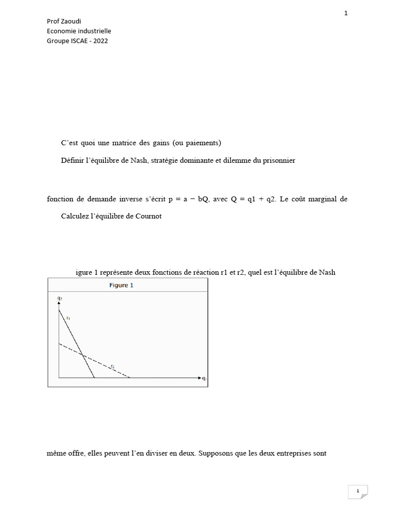 Oligopole et Théorie des jeux en Économie | PDF | Oligopole | Offre et ...