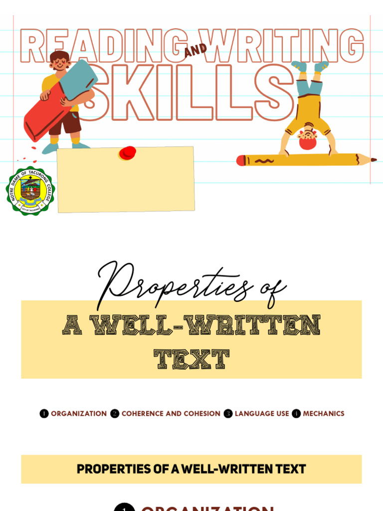 Properties of A Well Written Text | PDF | Grammatical Number | Plural