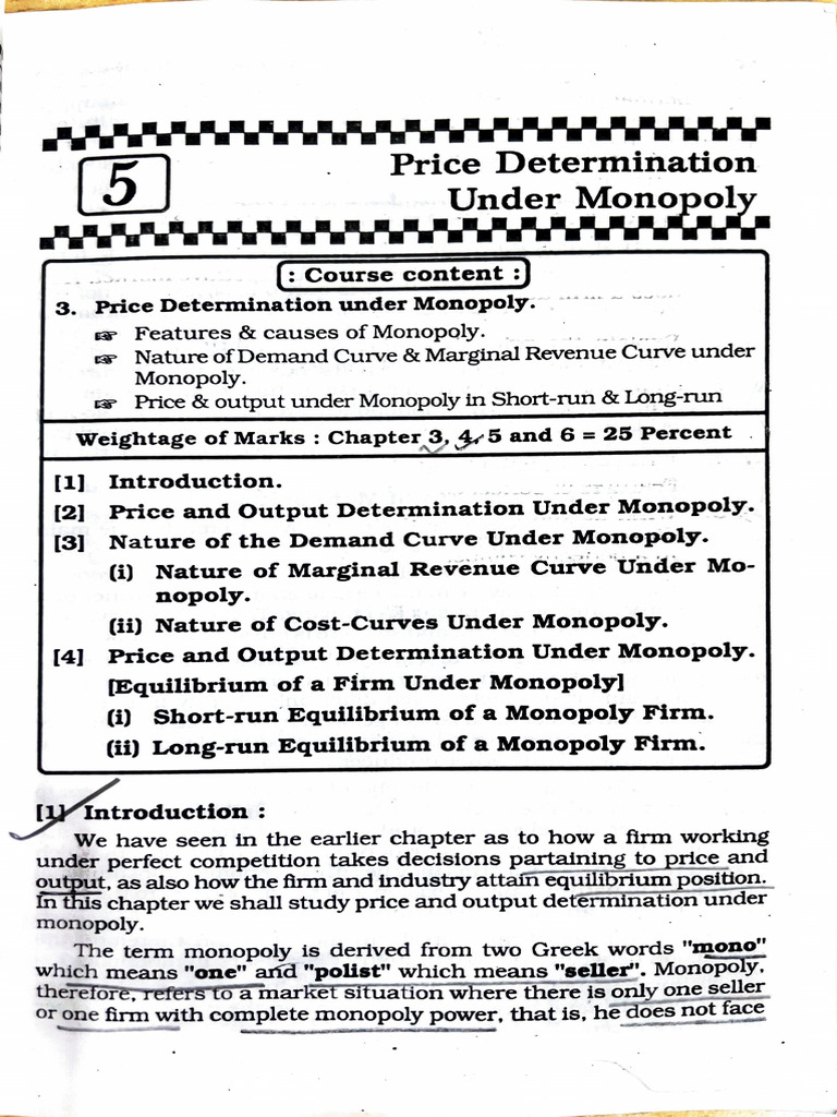 Chapter 5 Price Determination Under Monopoly | PDF | Monopoly ...