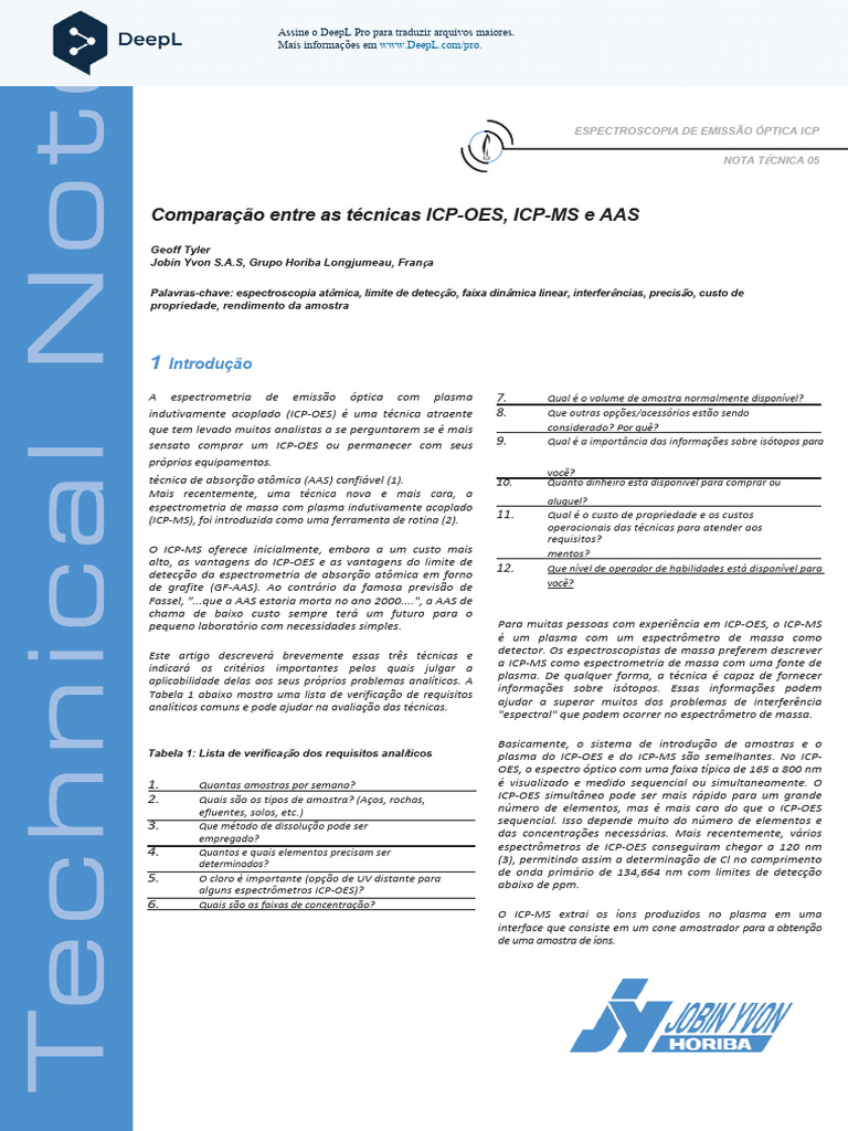 ICP-OES - ICP-MS - and - AAS - Techniques - Compared PT Traduzido | PDF ...