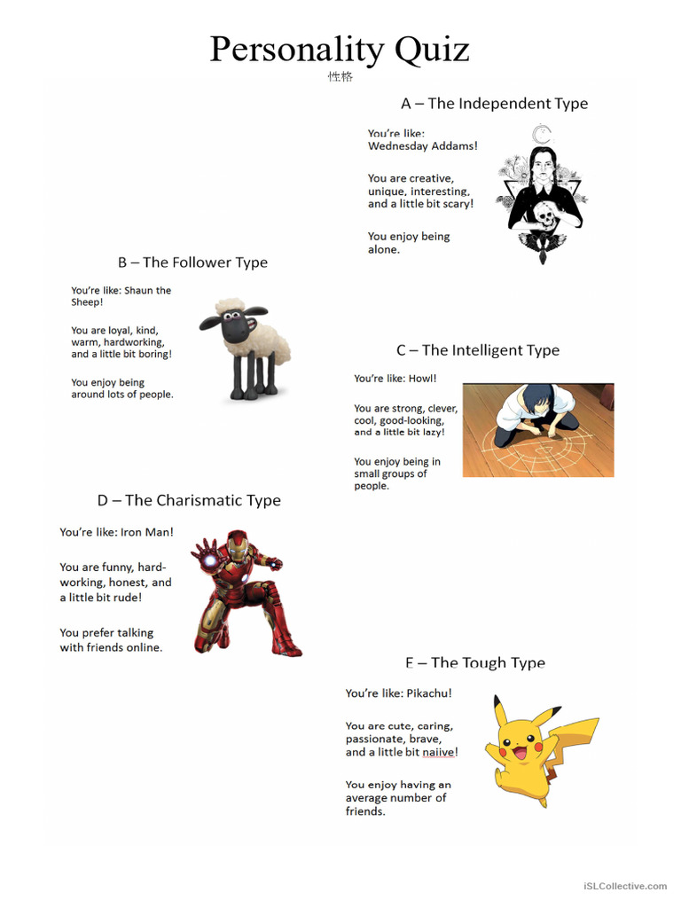 Interactive Personality Quiz Guide | PDF