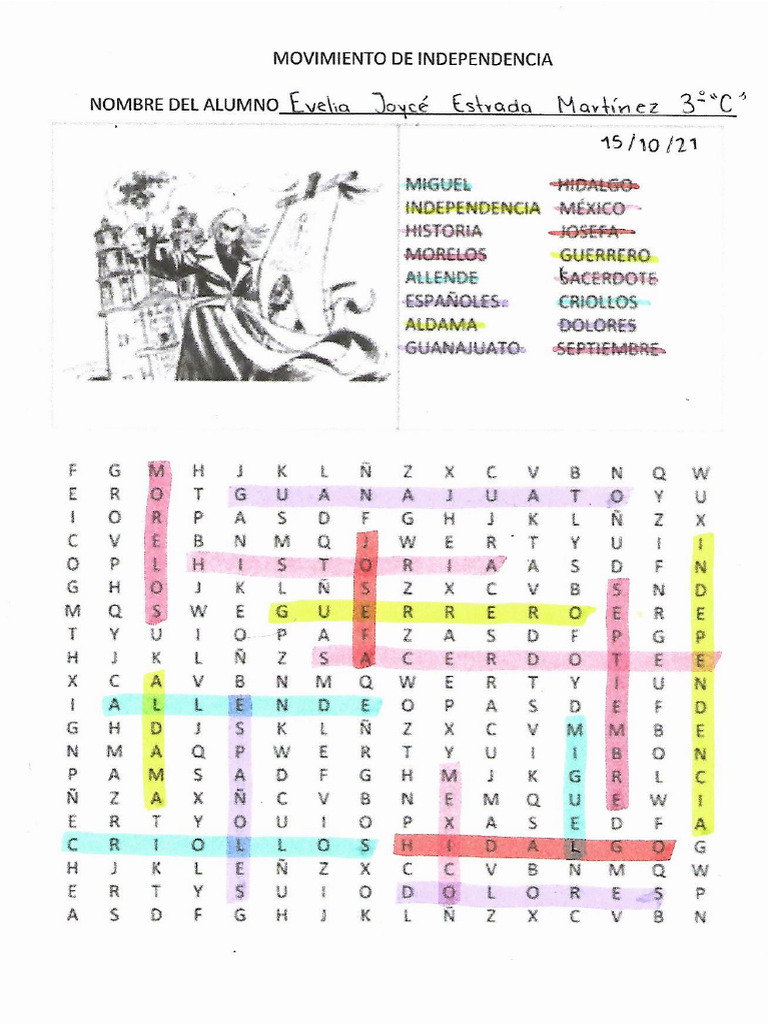 Sopa de Letras Independencia (Historia 3°C) | PDF