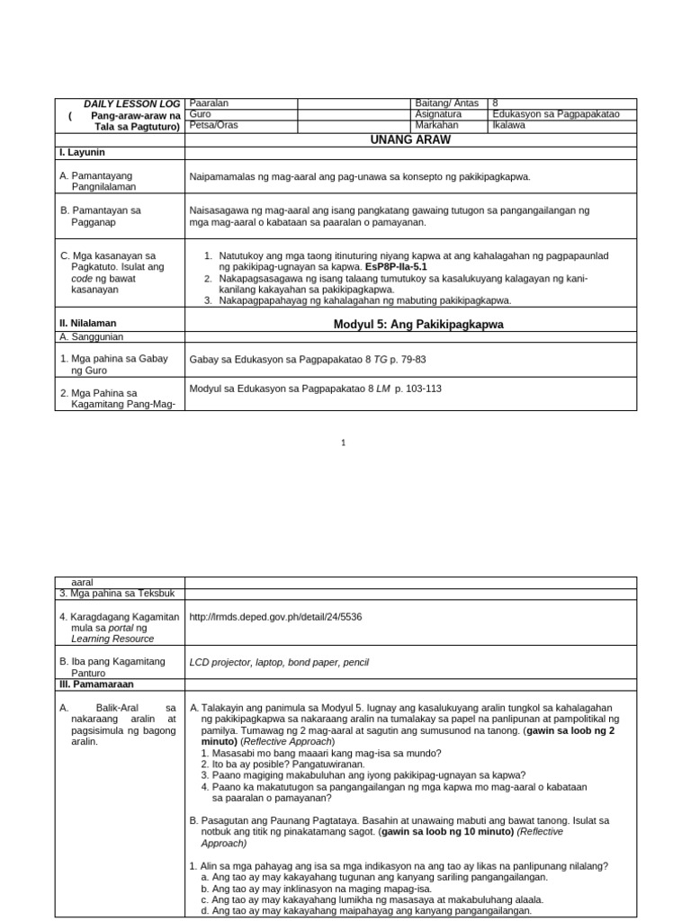 EsP DLL 8 Module 5 | PDF