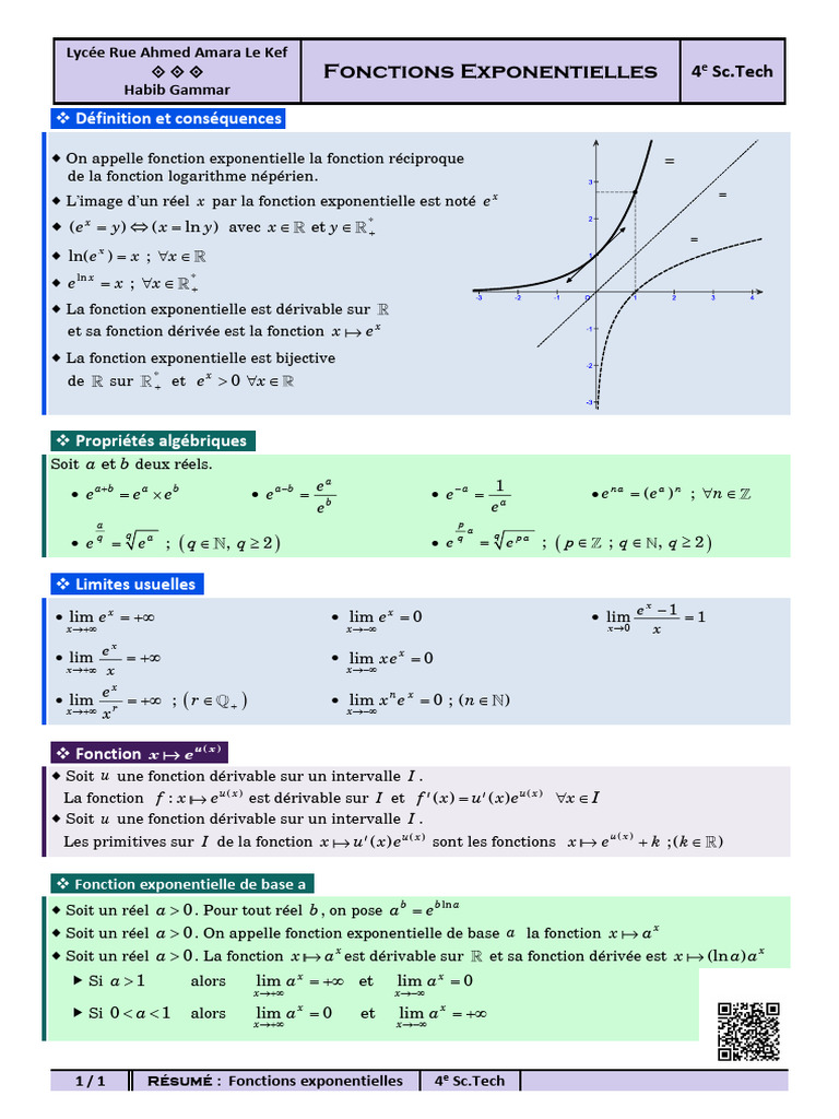 4.T.resume Exponentielle | PDF | Arithmétique | Nombre