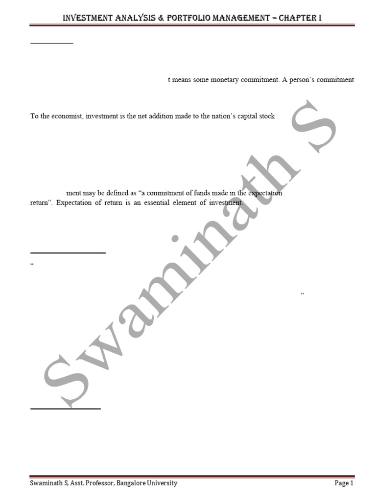 Investment Analysis & Portfolio Management - QP (Theory Answers 2011 To ...