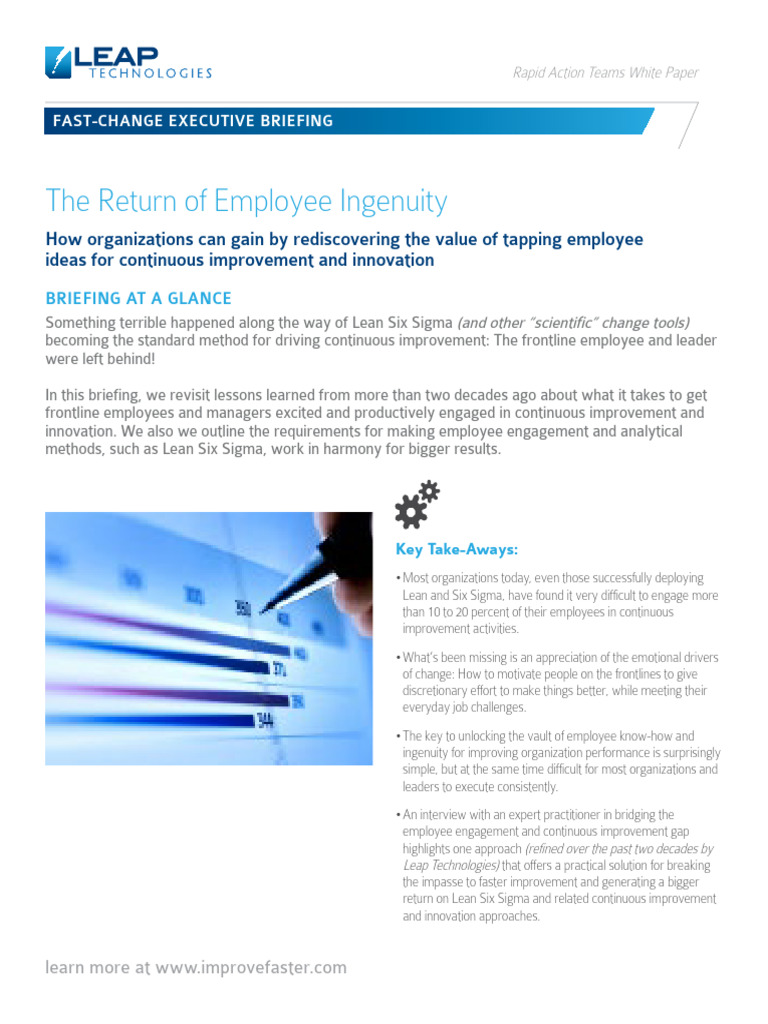 The Return of Employee Ingenuity-Leap Insight Paper | PDF | Six Sigma ...