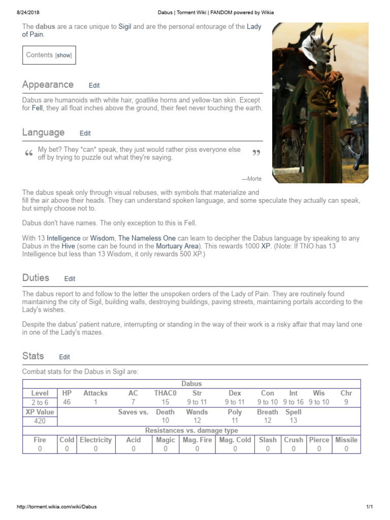 Dabus - Torment Wiki - FANDOM Powered by Wikia | PDF