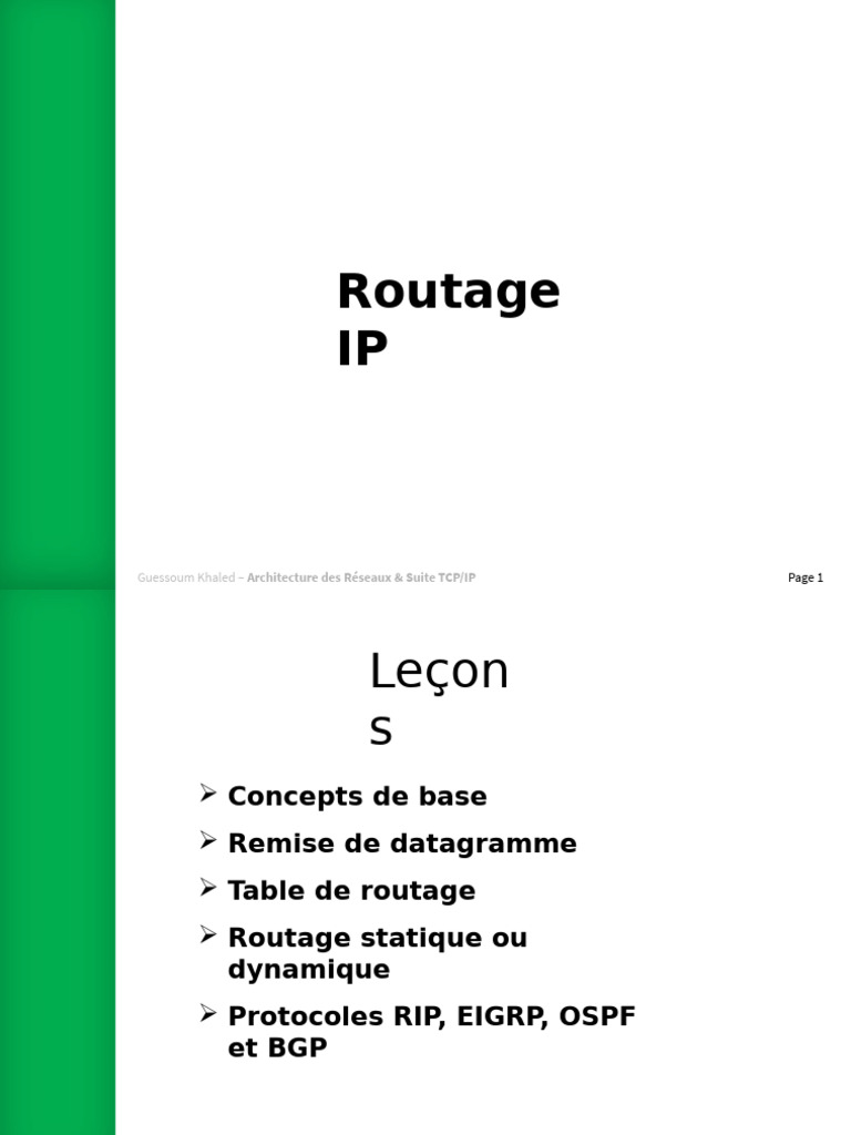 TCP-IP (5) Routage IP | PDF | Routage | Protocoles Internet