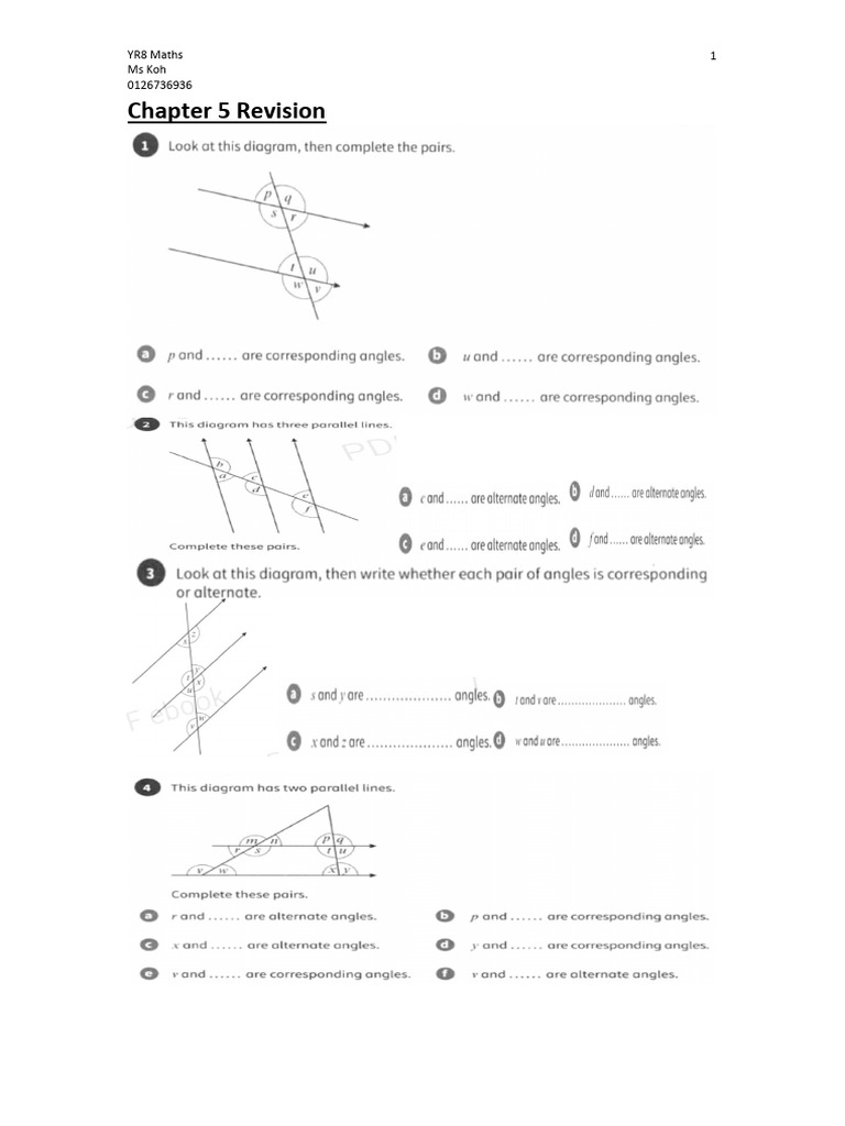 Chapter 5 Revision (1) | PDF