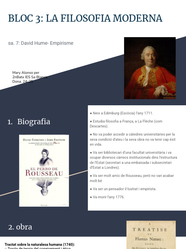 BLOC 3: LA FILOSOFIA MODERNA Ud 7 - Hume | PDF