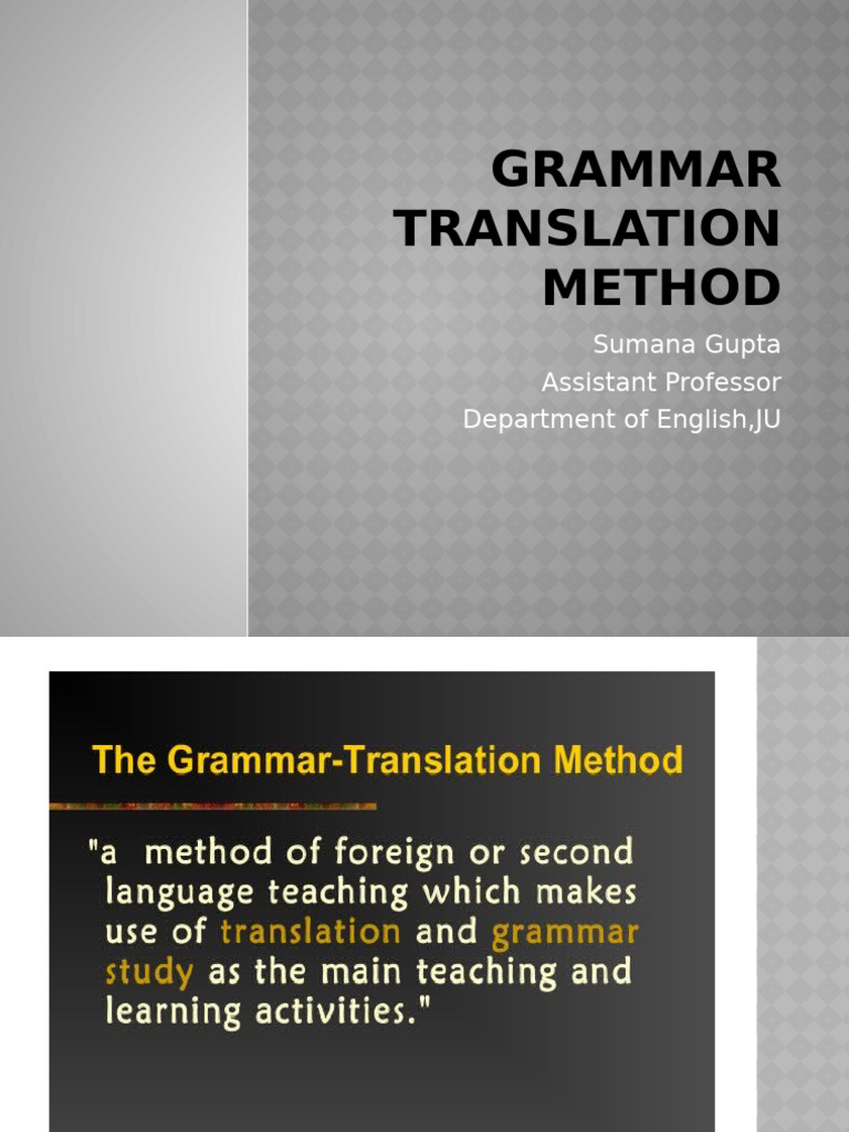 Grammar Translation Method | PDF