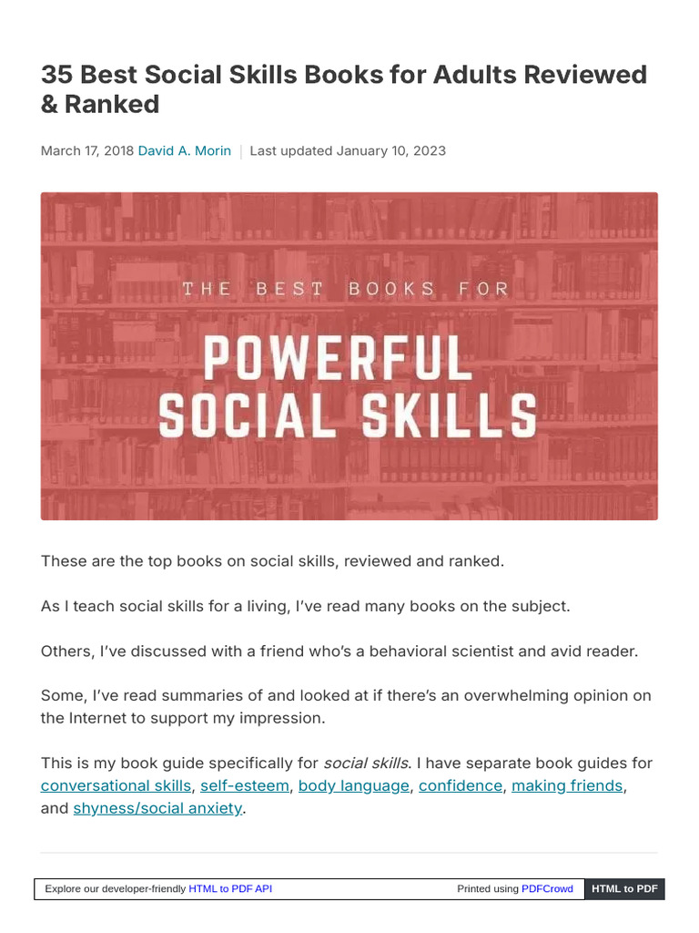 Socialself Com Blog Books Improve Social Skills 2 | PDF | Extraversion ...