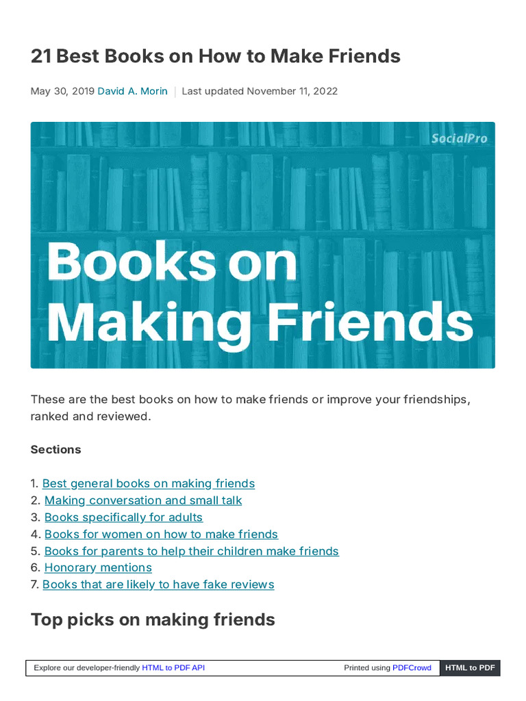 Socialself Com Blog Books Make Friends | PDF | Behavioural Sciences ...