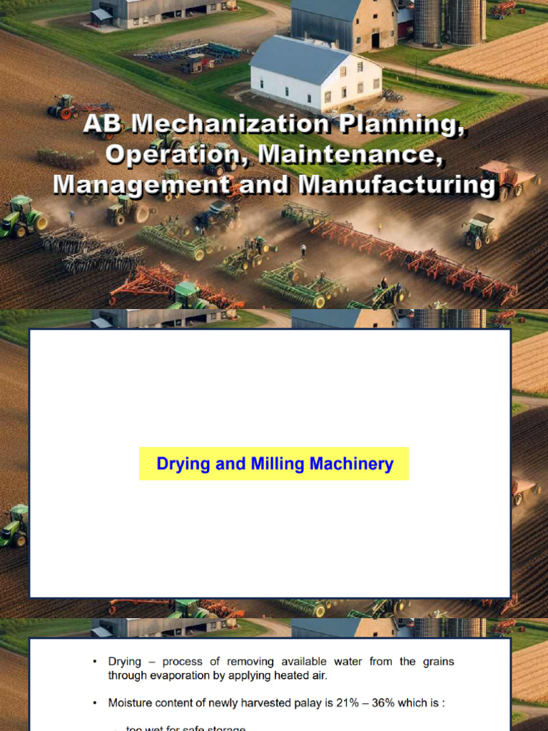 2.7 AB Mechanization Planning Operation Maintenance Management | PDF
