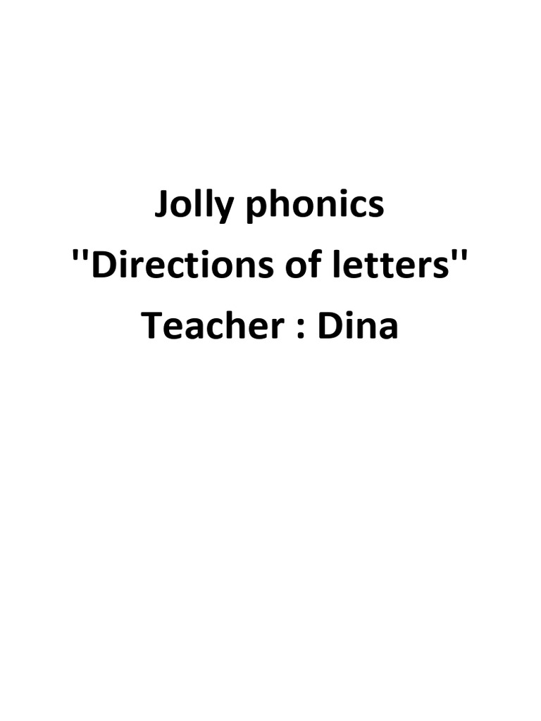 Jolly Phonics Letter Directions Guide | PDF