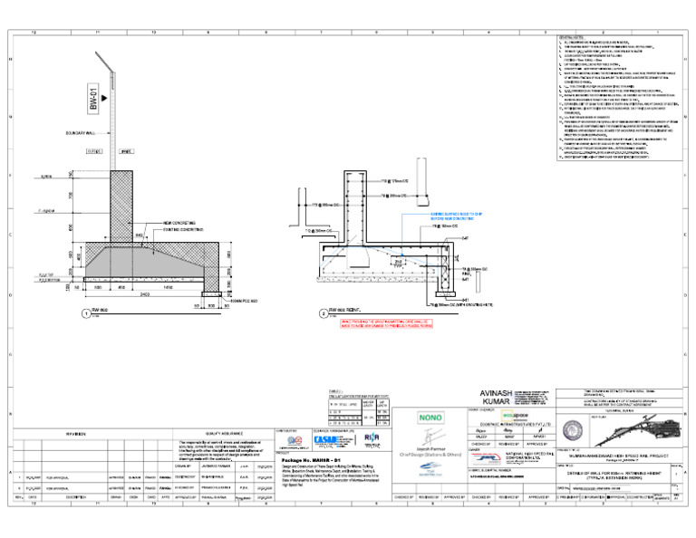 Details of Wall For 600mm Retaining Height Type-1A Extension Work | PDF
