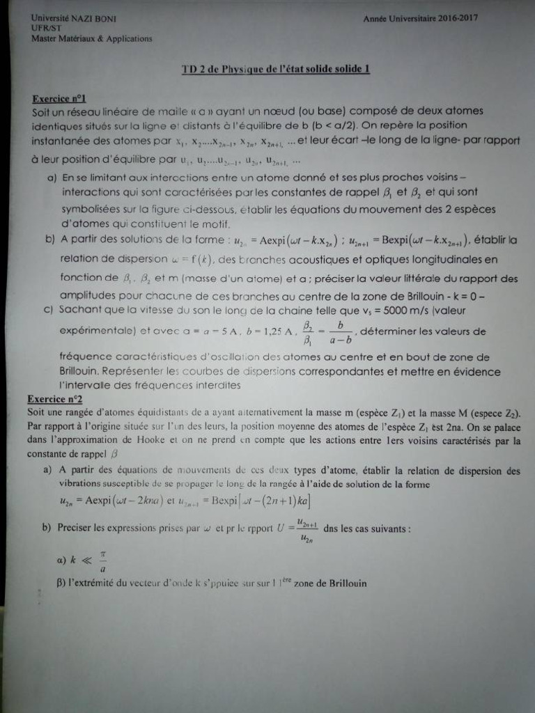 TD N°2 - Physique Du Solide 1 | PDF