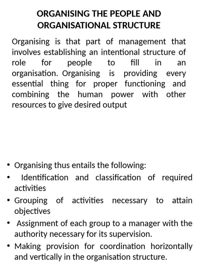 Organizing People and Structure in Management | PDF | Business