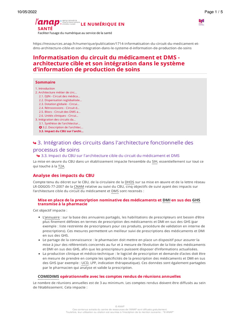 Architecture cible du circuit médicament | PDF | Ordonnance médicale ...
