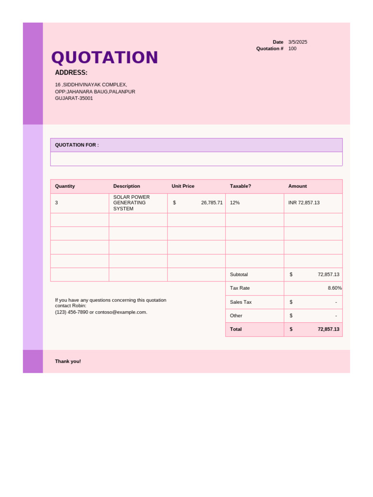 Price Quotation With Tax Calculation2 | PDF