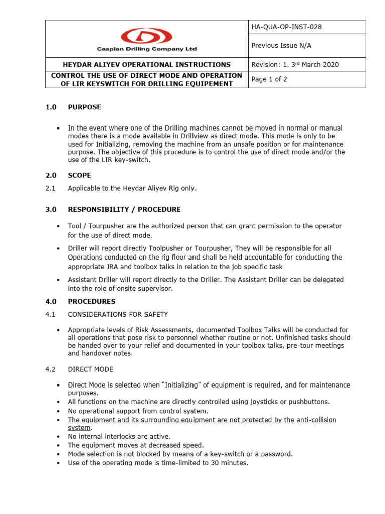 Use of Direct mode | PDF