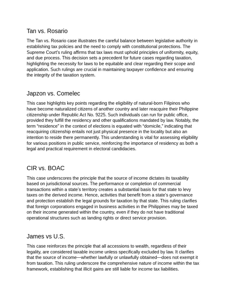 Compilation of Cases in IncTax | PDF | Taxes | Taxation In The United ...