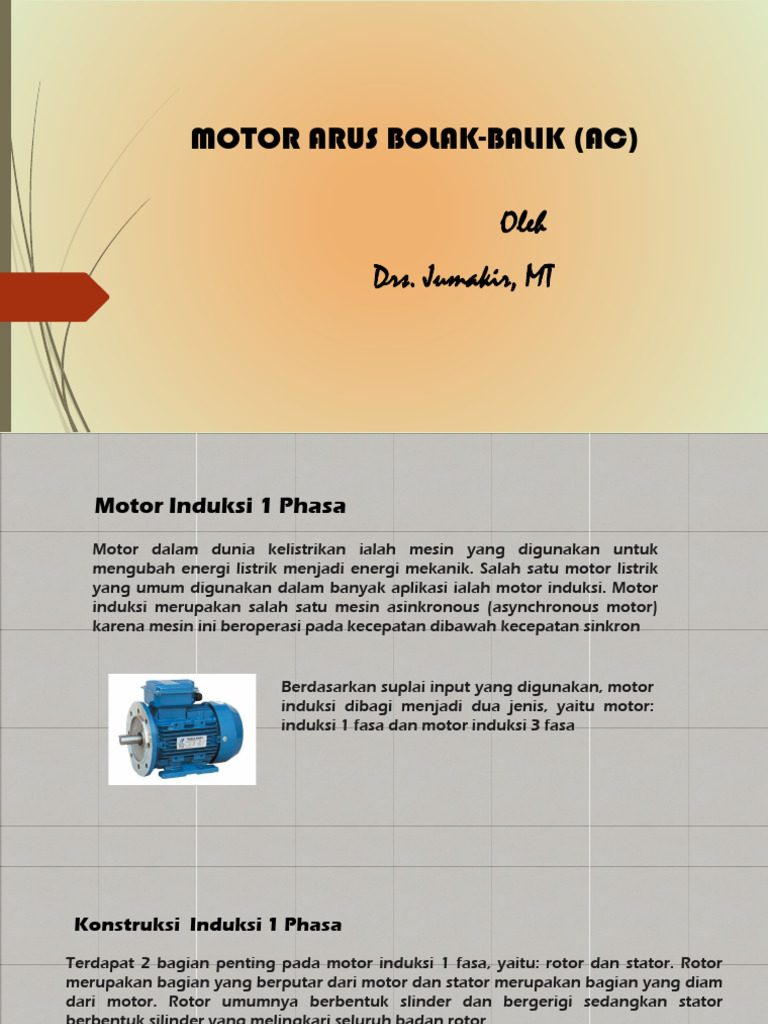 Motor Arus Bolak-Balik (AC) 1 Phasa | PDF
