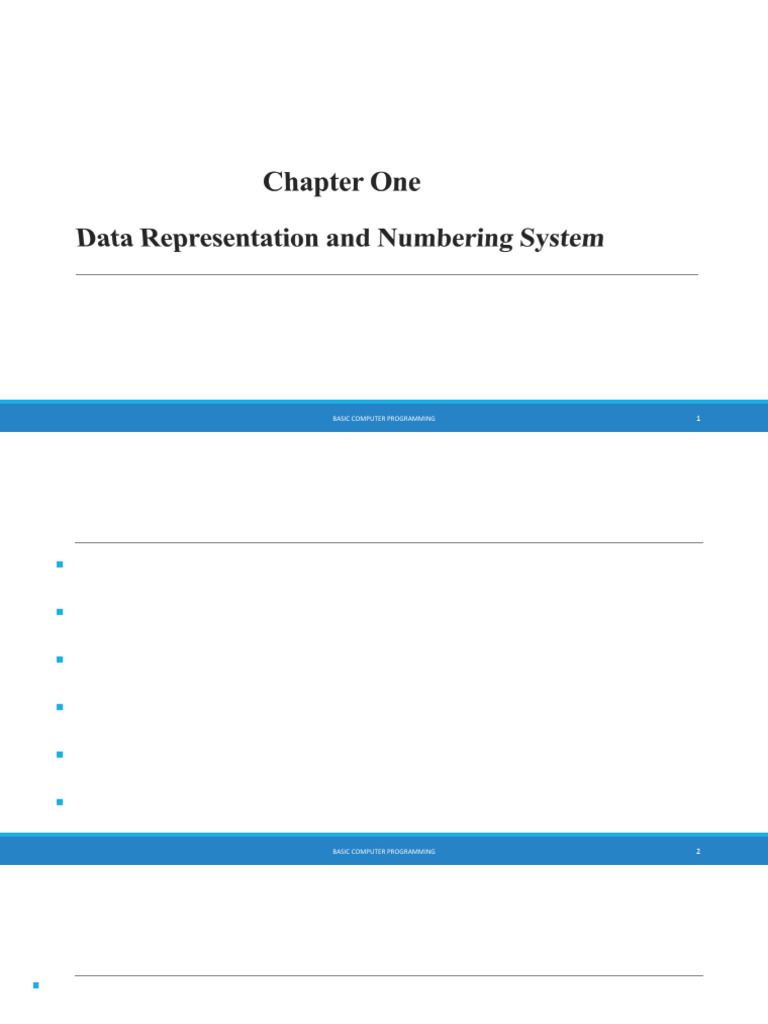 Data Representation and Numbering System@chapter | PDF | Byte | Computer Engineering