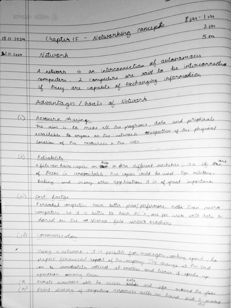 networking concepts notes | PDF