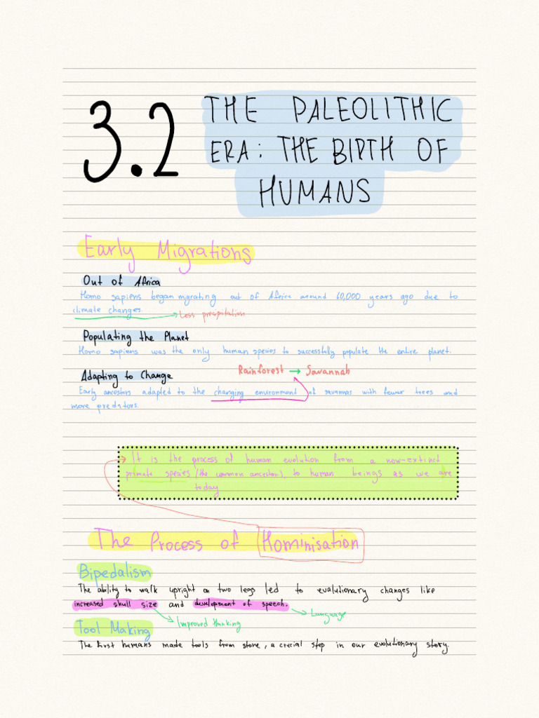 Paleolithic Era: Human Evolution Overview | PDF | Homo | Human