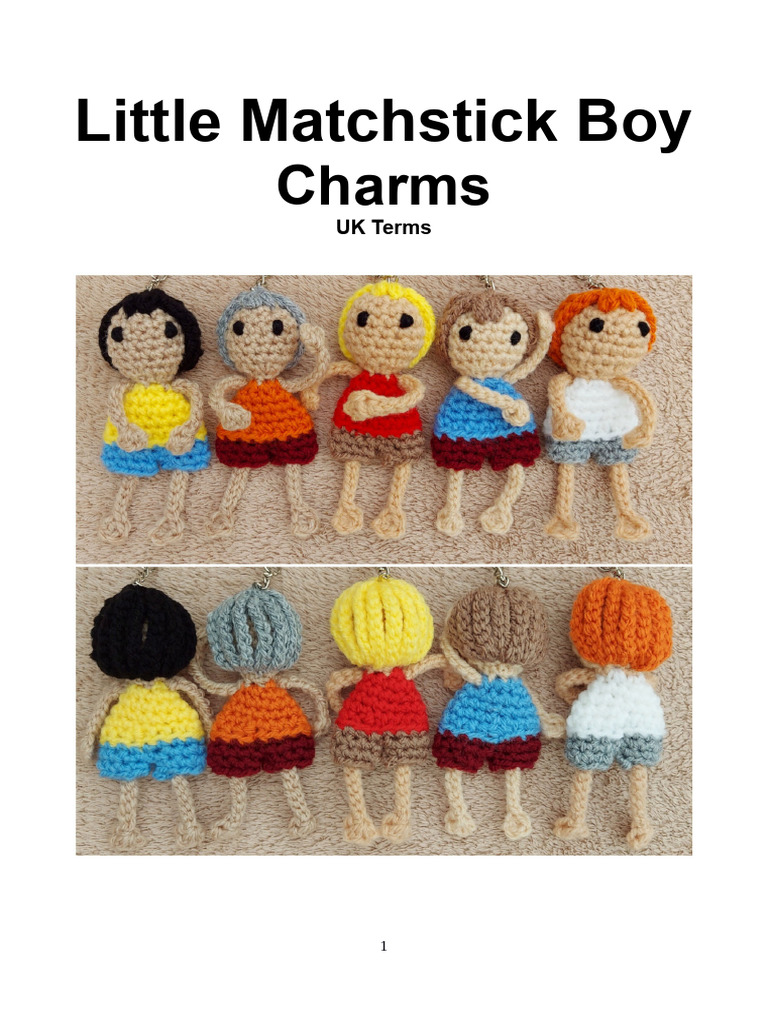 Matchstick Boy Keychains | PDF | Crochet | Figured Fabrics