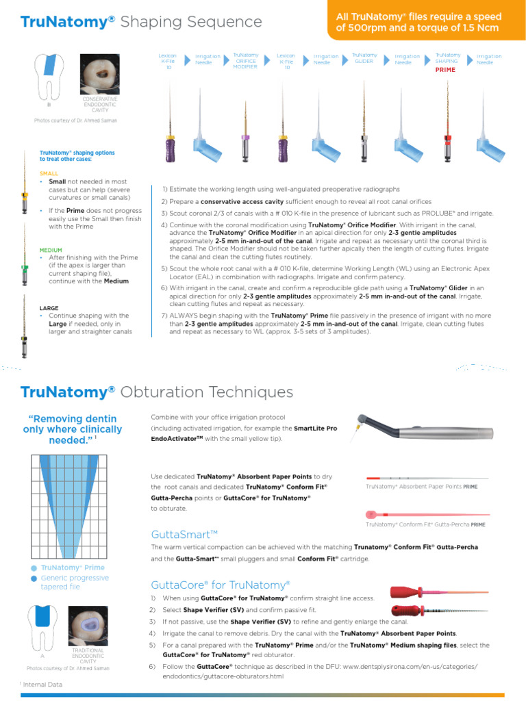 TruNatomy® Shaping Sequence | PDF | Medical Specialties | Dentistry ...