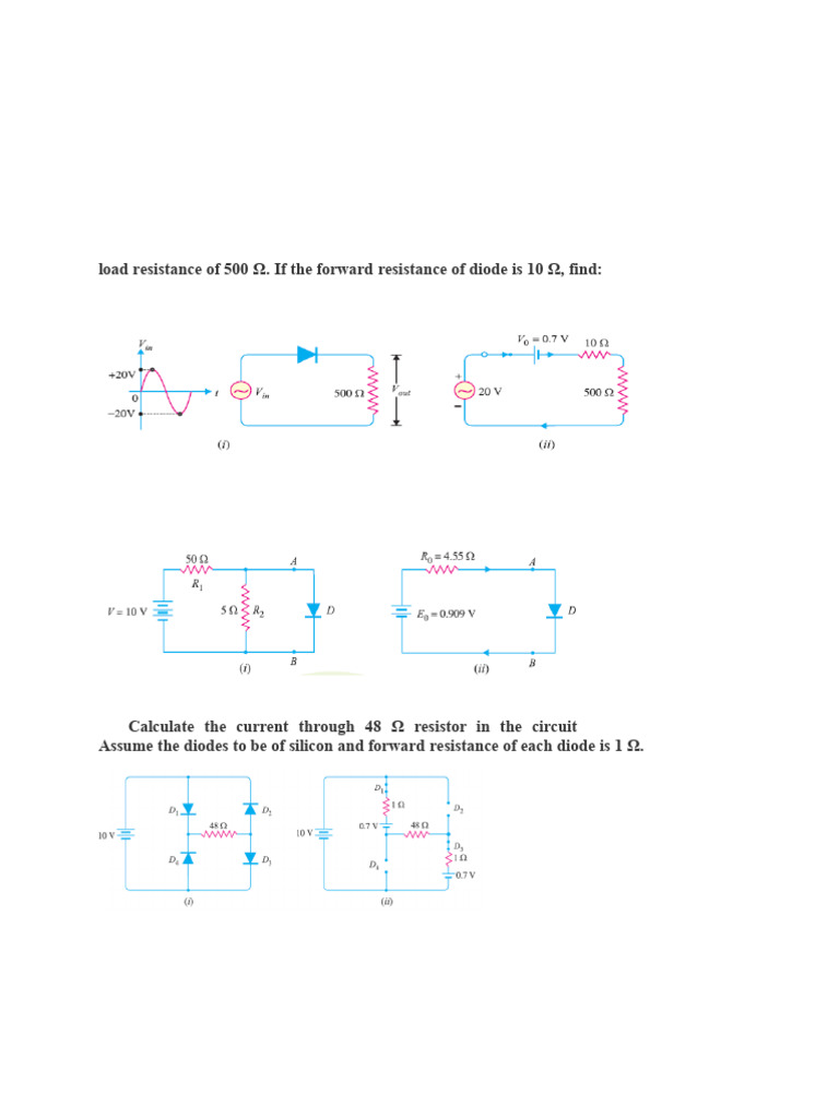 Semiconductor Diode Problems | PDF