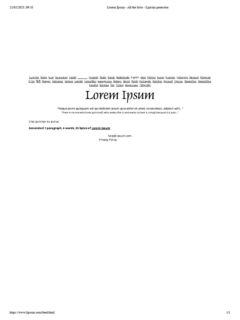 Lorem Ipsum Lipsum Generator | PDF