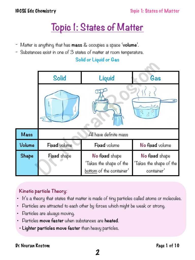 Topic 1 | PDF | Gases | Liquids