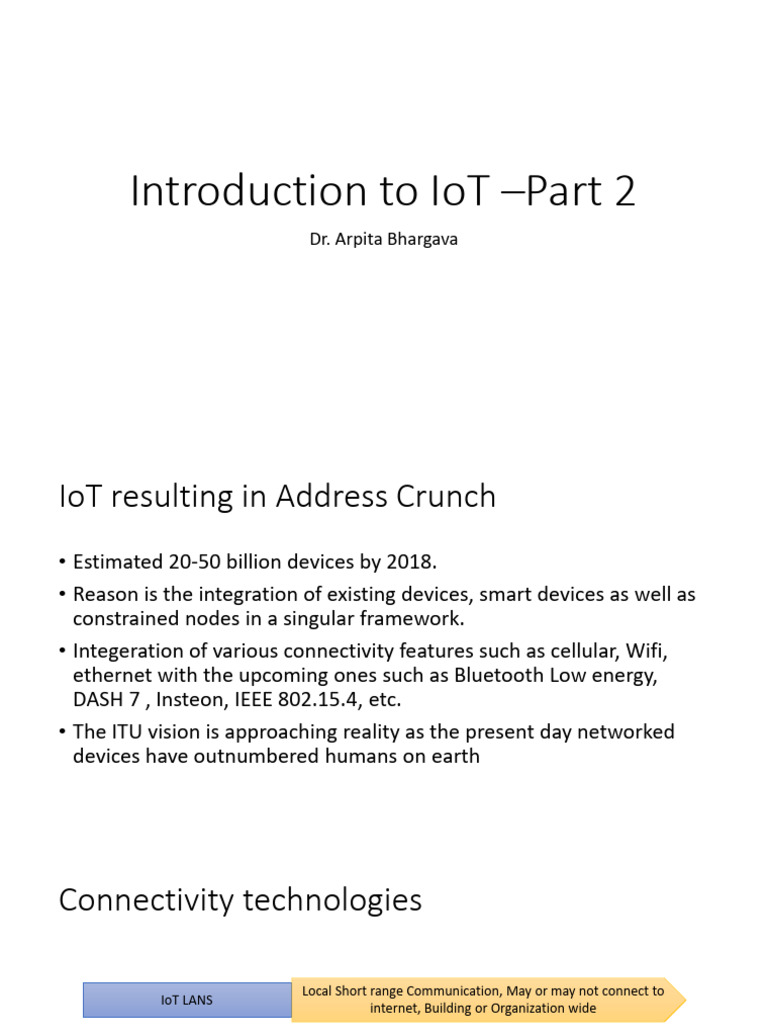 Introduction to IoT –Part 2 | PDF | I Pv6 | Computer Network