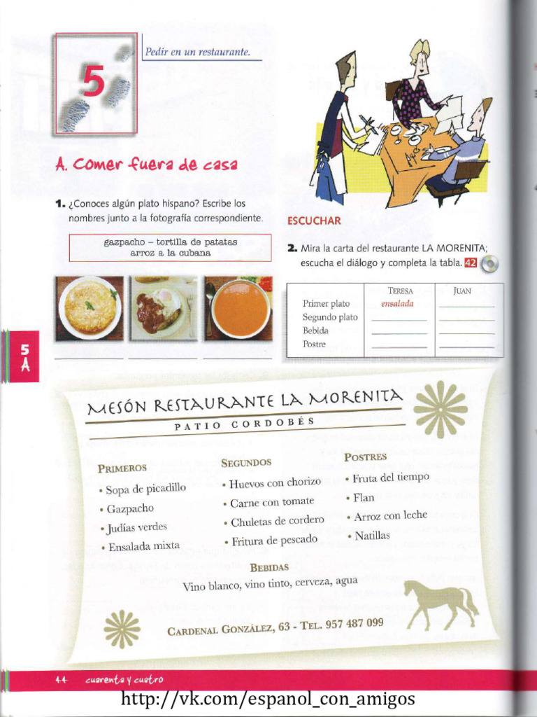 Cómo pedir en un restaurante en español | PDF | Alimentos | Cocina
