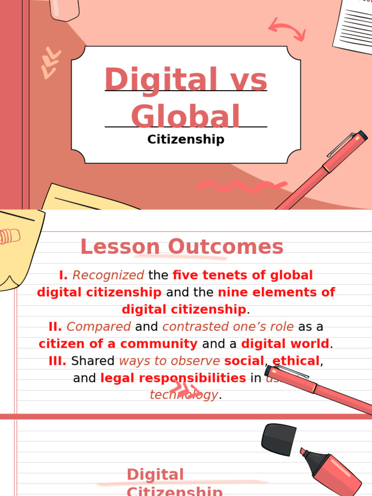 TfTaL Final Digital Citizenship Vs Global Citizenship | PDF | Altruism ...