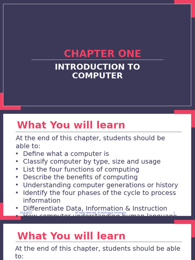 Intro To Computer Chapter 1 | PDF | Computer Data Storage | Computer Hardware