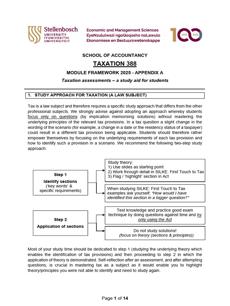 Tax 388 Appendix A Final 3 Feb | PDF | Taxes | Tax Deduction