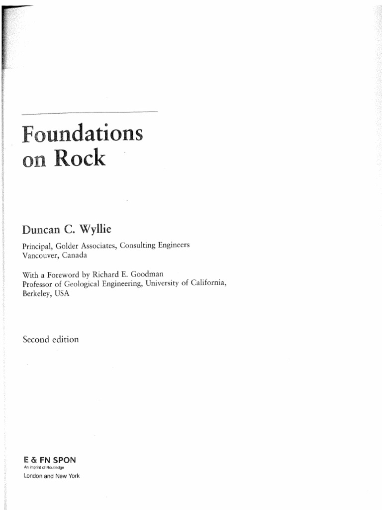 Wyllie - Foundations On Rock | PDF