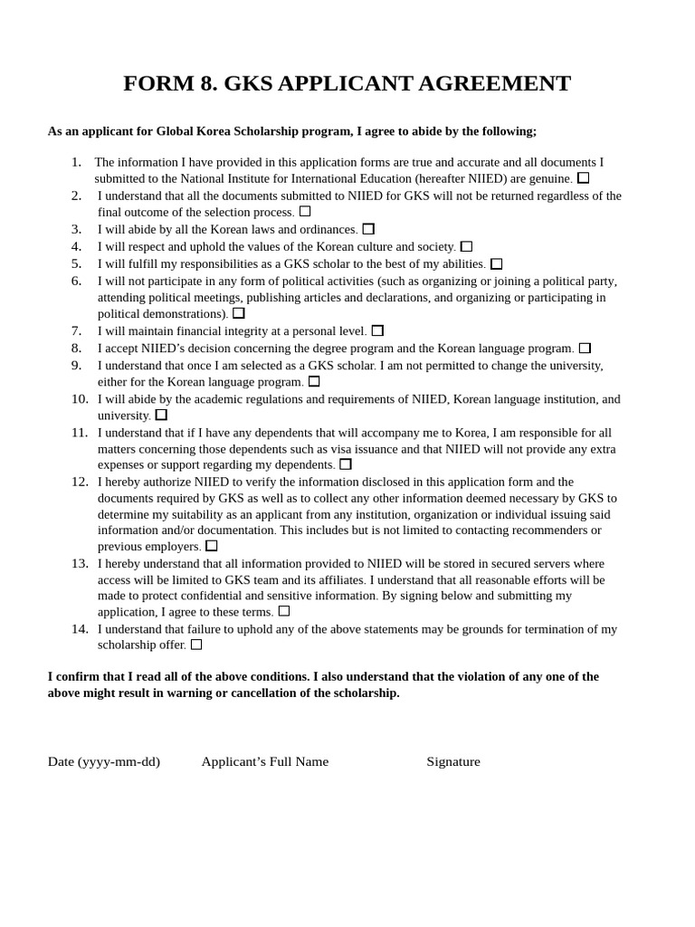 2025 GKS-G Application Forms - FORM 8 - FORM 9 - FORM 10 | PDF | Travel ...