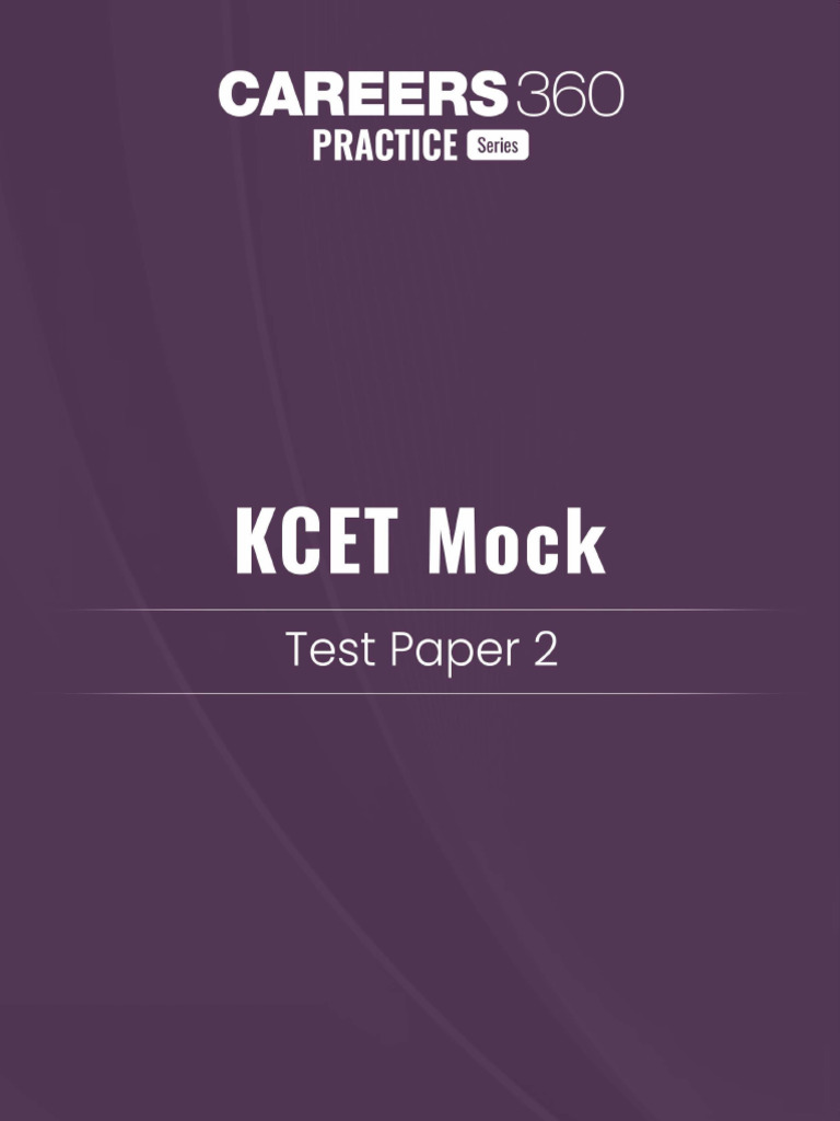 KCET Mock Test Paper1 | PDF | Inductor | Inductance