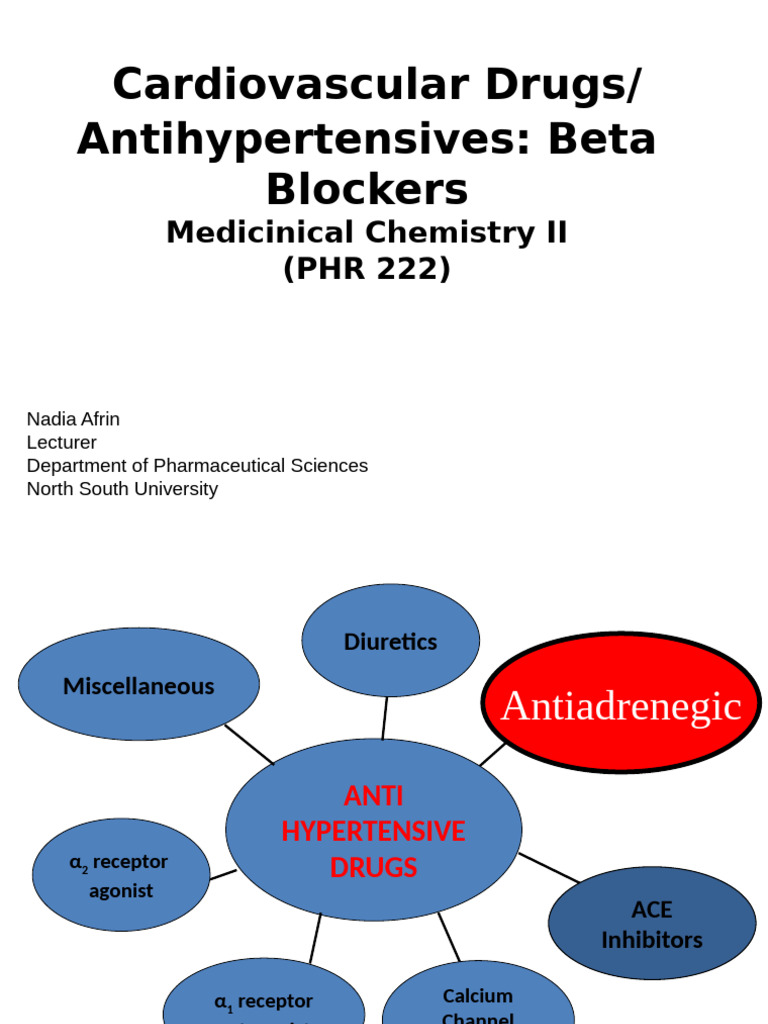 Beta Blockers: Mechanism & Classification | PDF | Norepinephrine ...